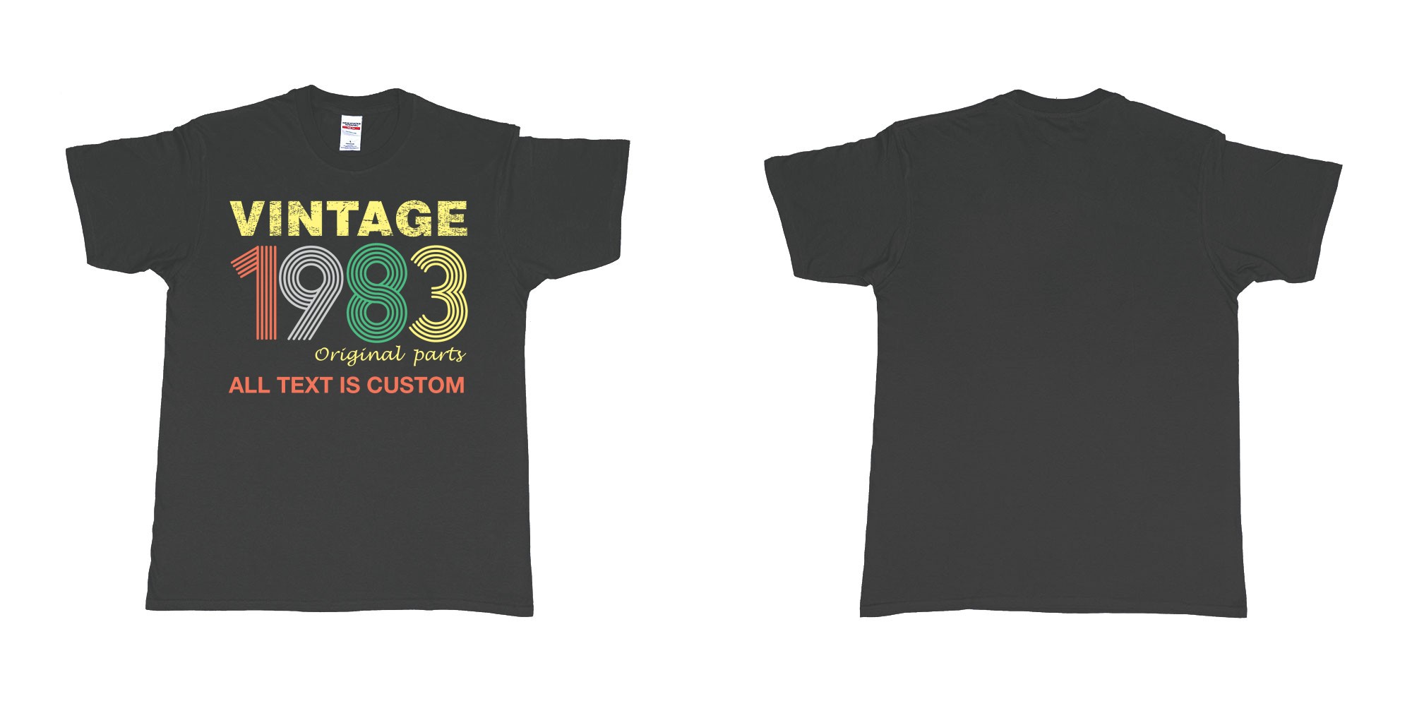 Vintage Custom Year Original Parts Birthday Bash Gift Idea Teeshirt ...